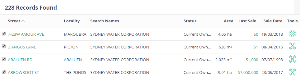 Search for property by owner or company name – Pricefinder