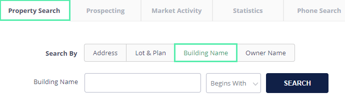 Search for properties by building name – Pricefinder